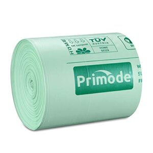 Primode 100% Compostable Bags, 8 Gallon (30L) Food Scraps Yard Waste Bags, 50 Count, Extra Thick 0.85 Mil. ASTM D6400 Compost Bags Small Kitchen Trash Bags, Certified by BPI and TUV