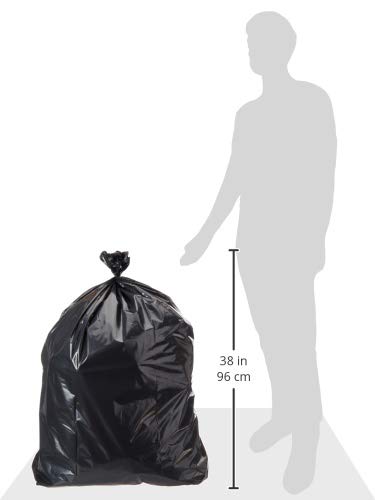 AmazonCommercial 42 Gallon Contractor Bags Heavy Duty Trash Bags, 3 MIL, Unscented, 50 Count