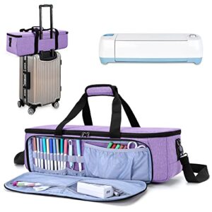 luxja carrying bag compatible with cricut die-cutting machine and supplies, tote bag compatible with cricut explore air (air2) and maker (bag only, patent design), lavender