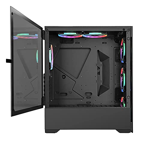 Bgears b-Voguish Gaming PC with Tempered Glass Mid Tower, USB3.0, Support E-ATX, ATX, mATX, ITX. (Note: Fan NOT Included in This Model. Only b-Voguish-RGB (ASIN# B08W2MXBQJ) Come with ARGB Fans)