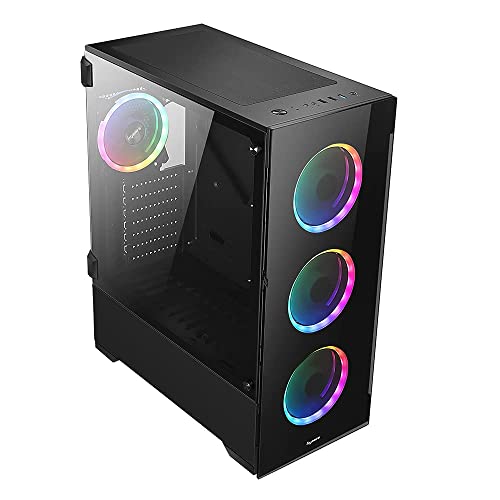 Bgears b-Voguish Gaming PC with Tempered Glass Mid Tower, USB3.0, Support E-ATX, ATX, mATX, ITX. (Note: Fan NOT Included in This Model. Only b-Voguish-RGB (ASIN# B08W2MXBQJ) Come with ARGB Fans)