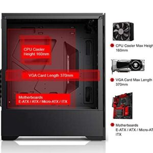 Bgears b-Voguish Gaming PC with Tempered Glass Mid Tower, USB3.0, Support E-ATX, ATX, mATX, ITX. (Note: Fan NOT Included in This Model. Only b-Voguish-RGB (ASIN# B08W2MXBQJ) Come with ARGB Fans)