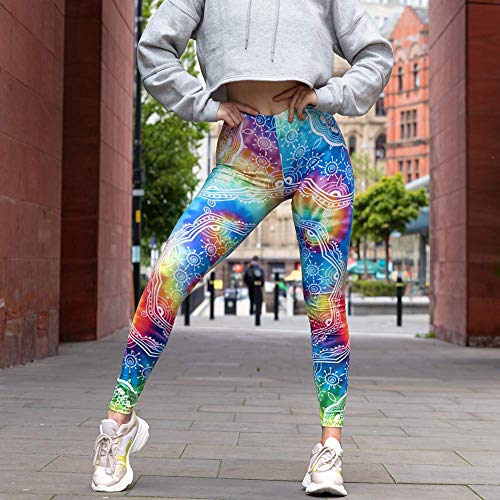 Tie Dye Seamless Workout Leggings - Women’s Colorful Mandala Printed Yoga Leggings, Tummy Control Running Pants