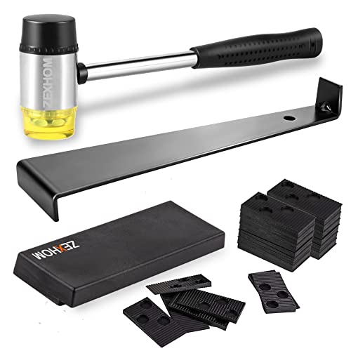 ZEXHOM Professional Laminate Wood Flooring Installation Kit with 40 Spacers, Upgraded Tapping Block, Widen Pull Bar and Heavy Duty Mallet