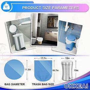 OKKEAI 3 Gallon Small Trash Bags 120 Counts White Garbage Bags Small Bathroom Trash Can Bags 10L Wastebasket Liners for Home Office Kitchen,White fit 10L -15 Can