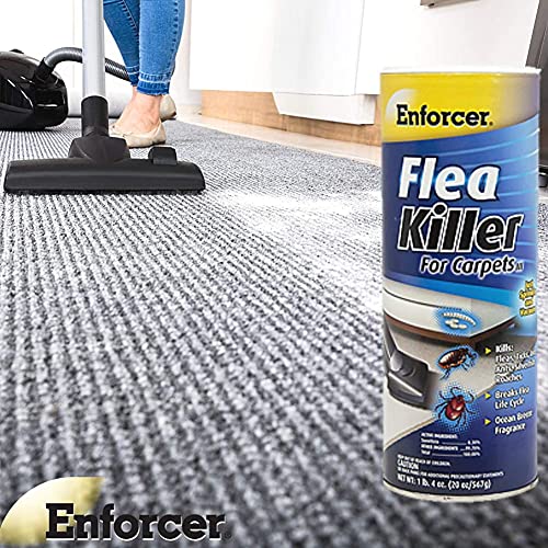 Enforcer Flea Killer for Carpets - 20 Ounce (Pack of 2) EFKOB203 - Breaks The Flea Life Cycle, Fresh Ocean Scent