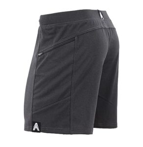 anthem athletics hyperflex gym shorts for men zippered pocket 7 inch inseam – workout shorts, running shorts, athletic shorts cross training shorts yoga shorts - volcanic black g2 - large