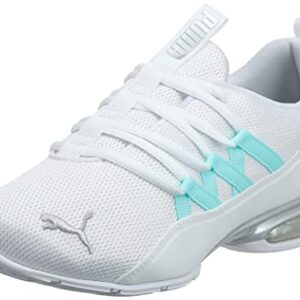 PUMA Women's Riaze Prowl, Puma White-Gulf Stream, 9