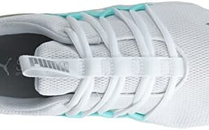 PUMA Women's Riaze Prowl, Puma White-Gulf Stream, 9