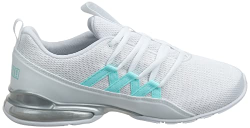 PUMA Women's Riaze Prowl, Puma White-Gulf Stream, 9