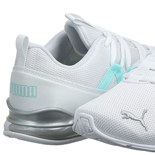 PUMA Women's Riaze Prowl, Puma White-Gulf Stream, 9