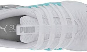 PUMA Women's Riaze Prowl, Puma White-Gulf Stream, 9