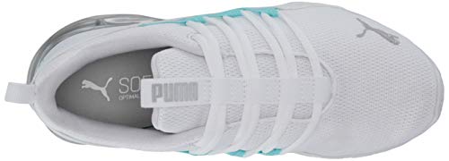 PUMA Women's Riaze Prowl, Puma White-Gulf Stream, 9