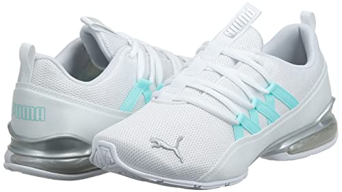 PUMA Women's Riaze Prowl, Puma White-Gulf Stream, 9