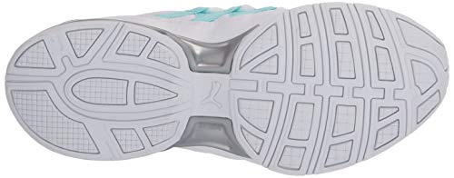 PUMA Women's Riaze Prowl, Puma White-Gulf Stream, 9