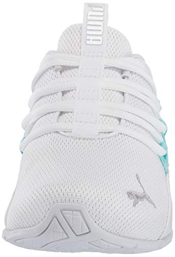 PUMA Women's Riaze Prowl, Puma White-Gulf Stream, 9