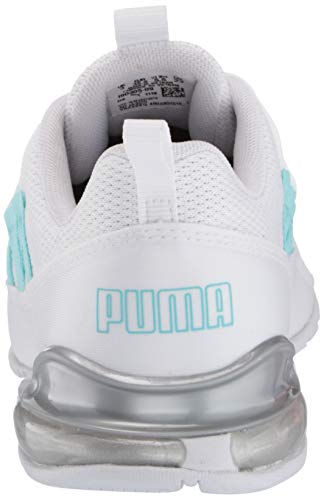 PUMA Women's Riaze Prowl, Puma White-Gulf Stream, 9