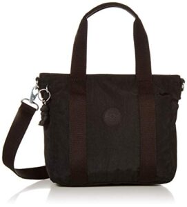 kipling women's asseni mini tote, compact lightweight everyday purse, nylon shoulder bag, black noir