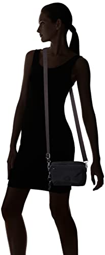 Kipling Women’s Abanu Crossbody Bag, Lightweight, Adjustable Nylon Waist Pack with Multi-Compartment Zip Pockets, Black Noir