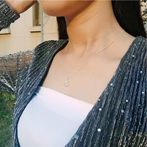 LANG XUAN Friendship Compass Necklace Good Luck Butterfly Pendant Chain Necklace with Message Card Gift Card for Women Girl