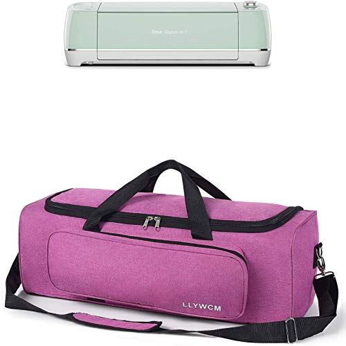 LLYWCM Lightweight Carrying Bag Compatible with Cricut Explore Air Cricut Maker Cricut Explore Air 2, Foldable Travel Tote Case for Die-Cut Machines Accessories and Supplies (Pink)