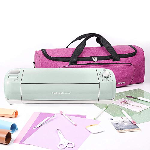 LLYWCM Lightweight Carrying Bag Compatible with Cricut Explore Air Cricut Maker Cricut Explore Air 2, Foldable Travel Tote Case for Die-Cut Machines Accessories and Supplies (Pink)