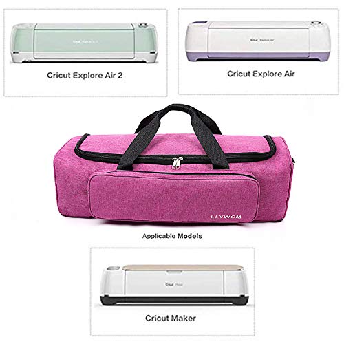 LLYWCM Lightweight Carrying Bag Compatible with Cricut Explore Air Cricut Maker Cricut Explore Air 2, Foldable Travel Tote Case for Die-Cut Machines Accessories and Supplies (Pink)