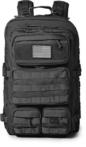 Falko Tactical Backpack - 2.4x Stronger Work & Military Backpack. Water Resistant and Heavy Duty Large Molle Backpack (50L)