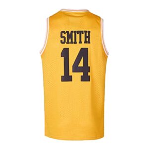 CAIYOO #14 The Fresh Prince of Bel Air Academy Youth Basketball Jersey for Boys Fit Age 5-18 Kids (Yellow, Youth Large)