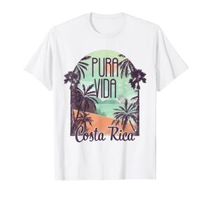 pura vida costa rica tshirt colorful tropical beach tee