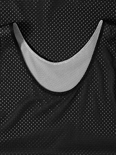 Mens Reversible Basketball Jersey Premium Moisture Wicking Mesh Tank Top (Large, 1ih05_Black)