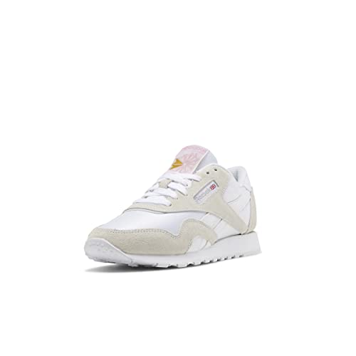 Reebok Women's Classic Nylon Sneaker, Classic White/Light Grey 2, 8