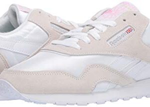 Reebok Women's Classic Nylon Sneaker, Classic White/Light Grey 2, 8