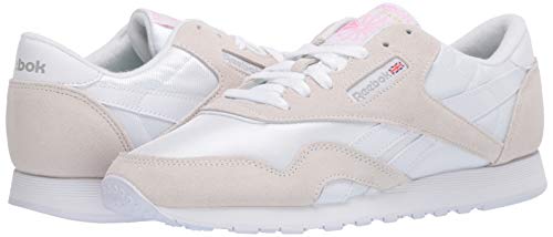 Reebok Women's Classic Nylon Sneaker, Classic White/Light Grey 2, 8