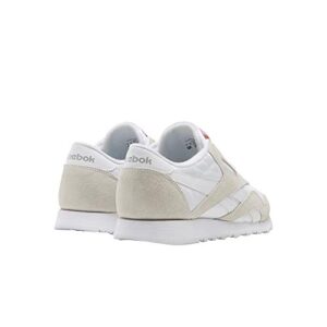 Reebok Women's Classic Nylon Sneaker, Classic White/Light Grey 2, 8