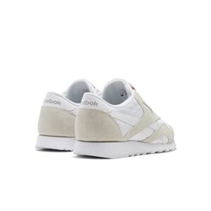 Reebok Women's Classic Nylon Sneaker, Classic White/Light Grey 2, 8