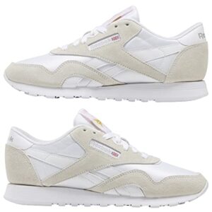 Reebok Women's Classic Nylon Sneaker, Classic White/Light Grey 2, 8