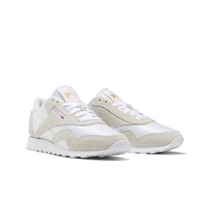 Reebok Women's Classic Nylon Sneaker, Classic White/Light Grey 2, 8