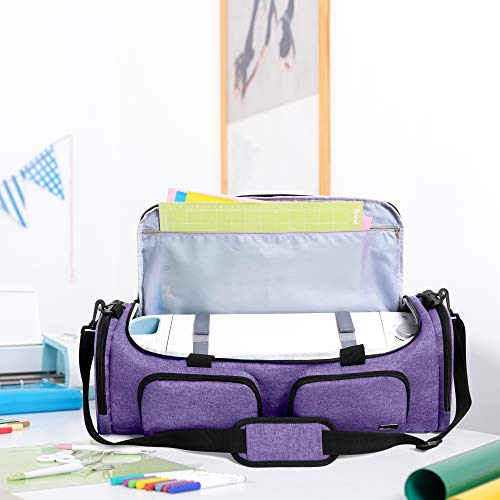 LUXJA Bag Compatible with Cricut Explore Air (Air2) and Maker, Carrying Case Compatible with Cricut Die-Cut Machine and Accessories (Bag Only), Purple