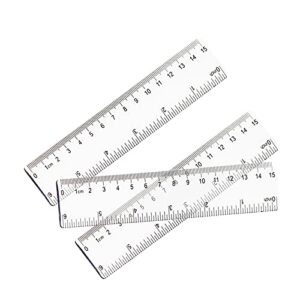 Chris.W 20 Pack Clear Plastic Ruler 6 Inch Straight Ruler Flexible Ruler with Inches and Metric for School Classroom, Home, or Office (Clear)