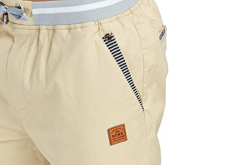 Tansozer Men's Shorts Casual Classic Fit Drawstring Summer Beach Shorts with Elastic Waist and Pockets (White, Large)