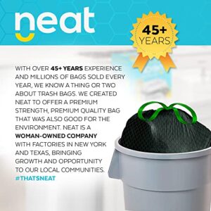 Neat Tall Kitchen 30 Gallon Drawstring Trash Bags - (MEGA 120 COUNT) - Triple Ply Fortified, Eco-Friendly 50% Recycled Material, Neutralize+ Odor Technology, Reversible Black and White Garbage Bags