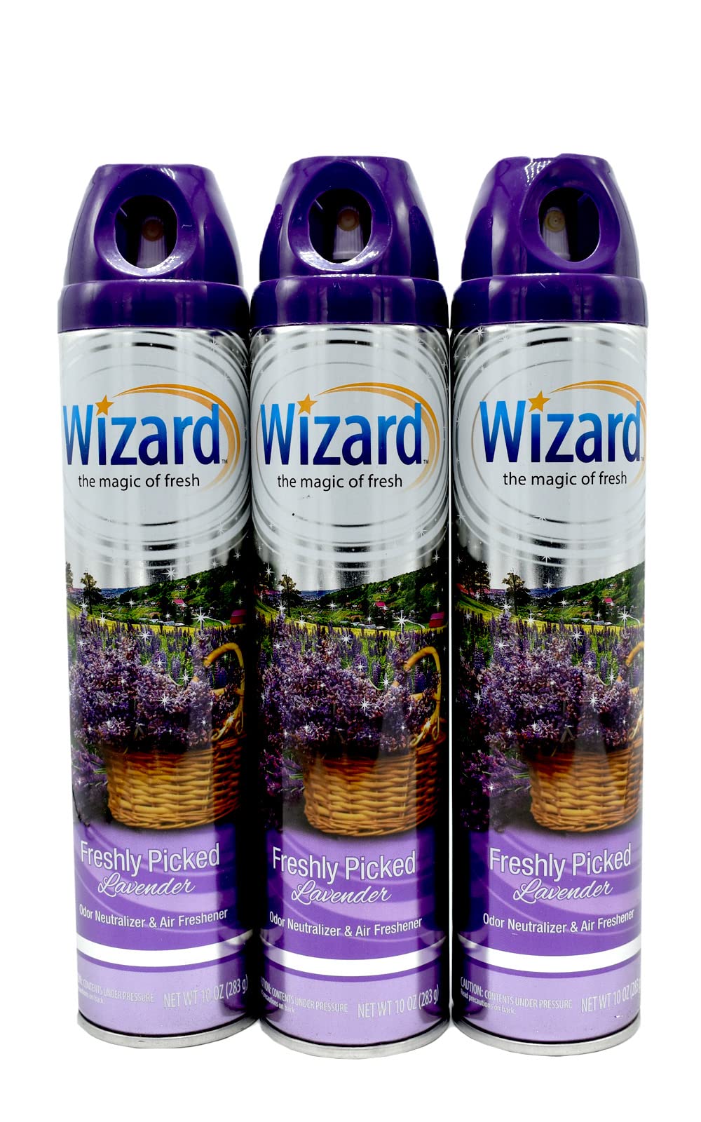 Wizard The Magic of Fresh Air Freshener 10oz Freshly Picked Lavender (Package May Vary) Pack of 3