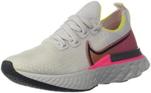 nike react infinity run flyknit women's running shoe platinum tint/black-pink blast size 8.5