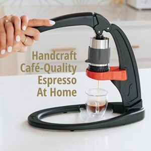 Flair Espresso Maker - Classic with Pressure Kit: All Manual Lever Espresso Machine for The Home with Stainless Steel Tamper, Pressure Gauge and Portable Carrying Case, Black and Red