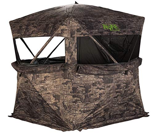 Rhino Blinds x Bone Collector R600BC-RTT 3 Person Hunting Ground Blind, Realtree Timber