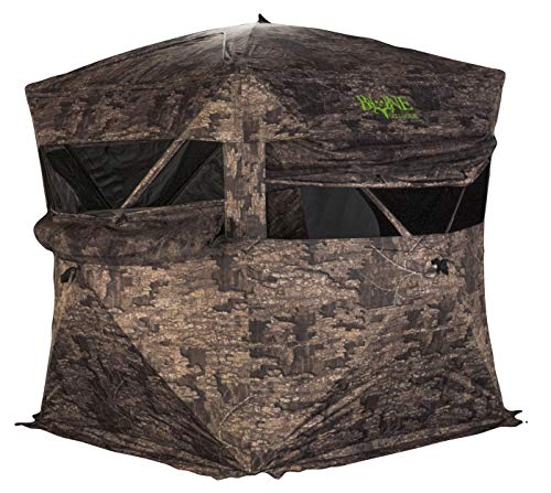 Rhino Blinds x Bone Collector R600BC-RTT 3 Person Hunting Ground Blind, Realtree Timber