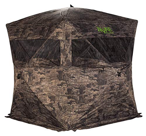 Rhino Blinds x Bone Collector R600BC-RTT 3 Person Hunting Ground Blind, Realtree Timber