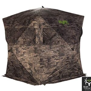 Rhino Blinds x Bone Collector R600BC-RTT 3 Person Hunting Ground Blind, Realtree Timber