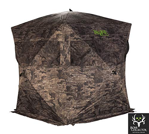 Rhino Blinds x Bone Collector R600BC-RTT 3 Person Hunting Ground Blind, Realtree Timber